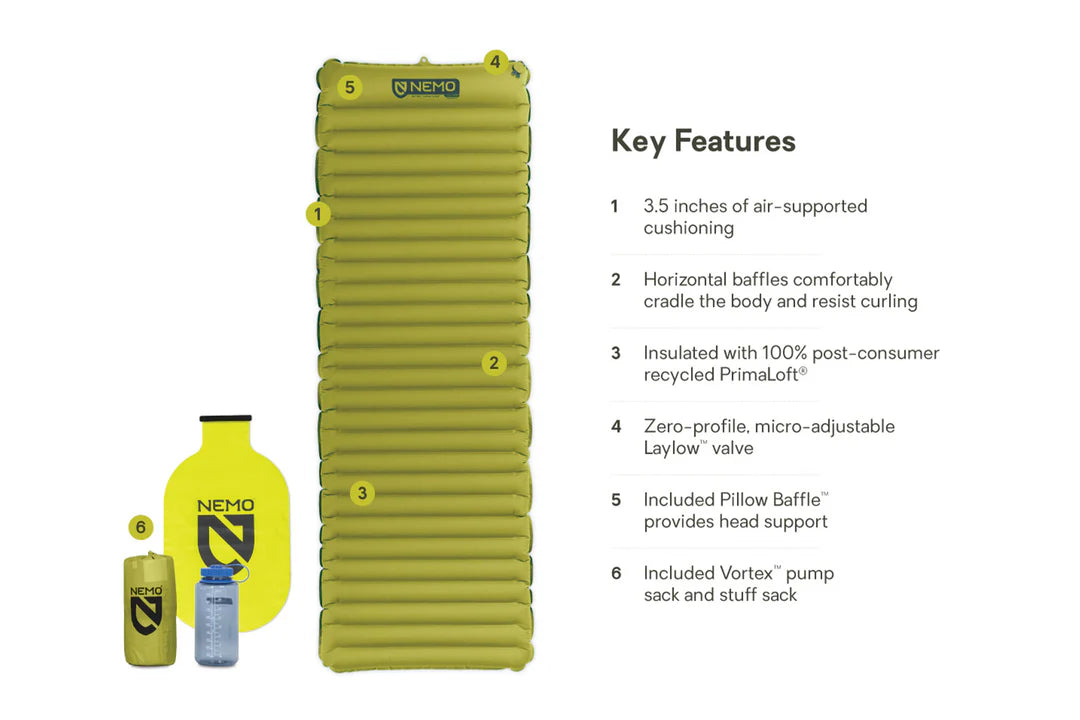 Nemo Astro Lightweight Insulated Sleeping Pad - Long/Wide – Half-Moon ...